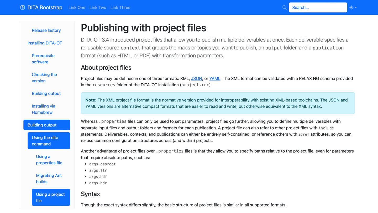 DITA Bootstrap